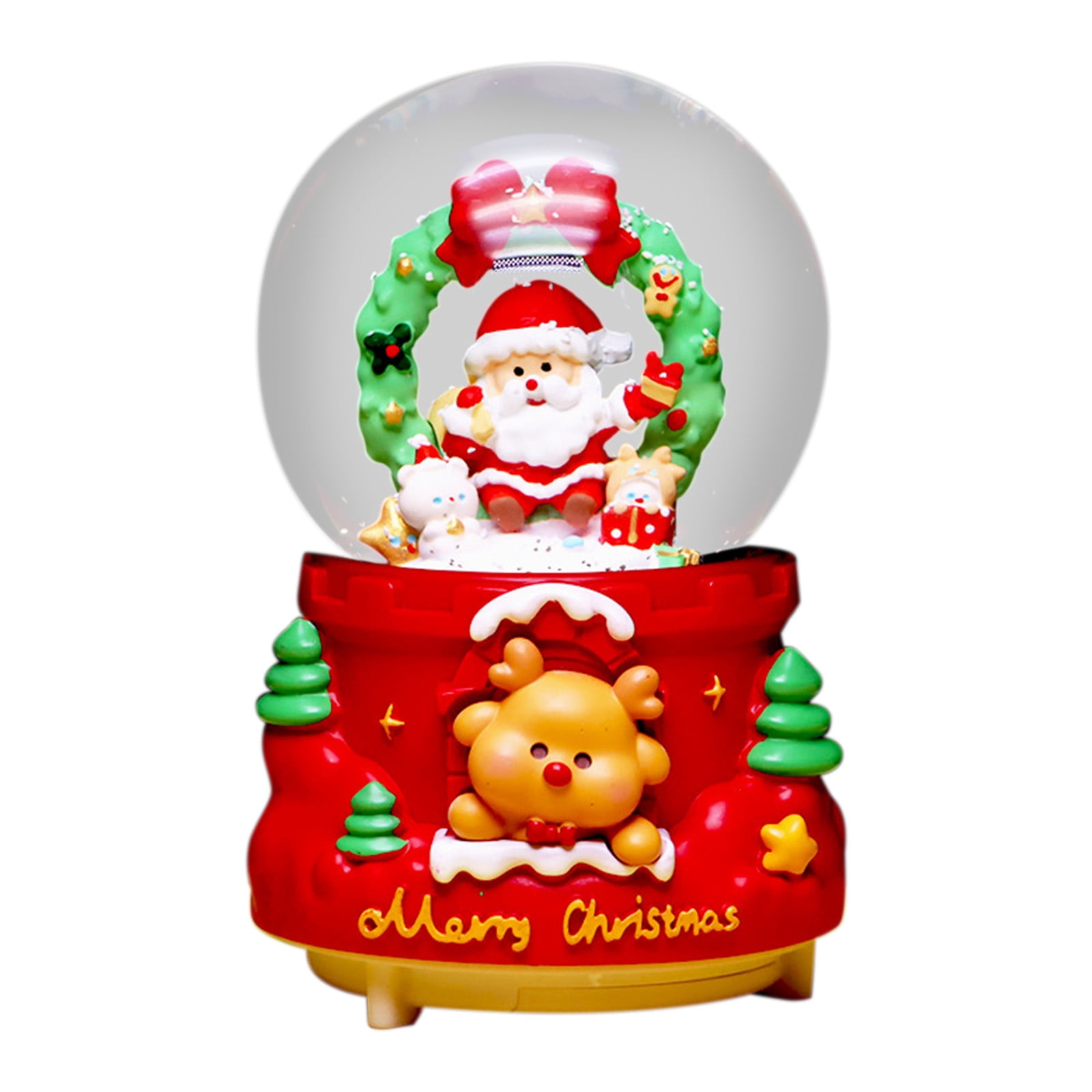 Wadada Santa Snow Globes Christmas Musical Globe Luminous Music Box ...