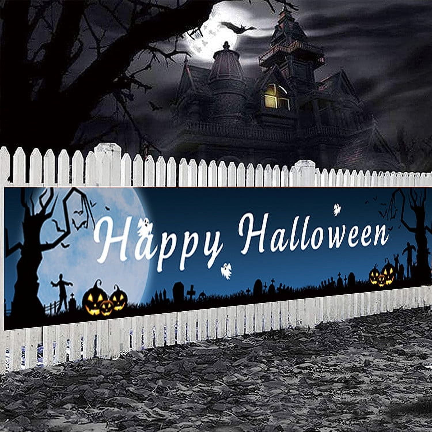 Wadada Scary Halloween Backdrops for Parties - 118x19.6 Inch | Black ...