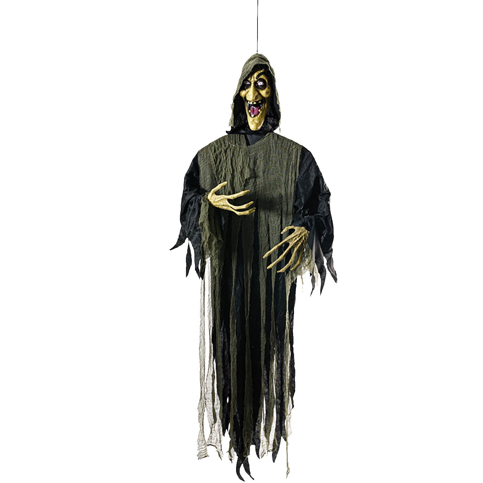 Wadada Scary Halloween Hanging Ghost, with Glowing LED Red Eyes, Horror ...