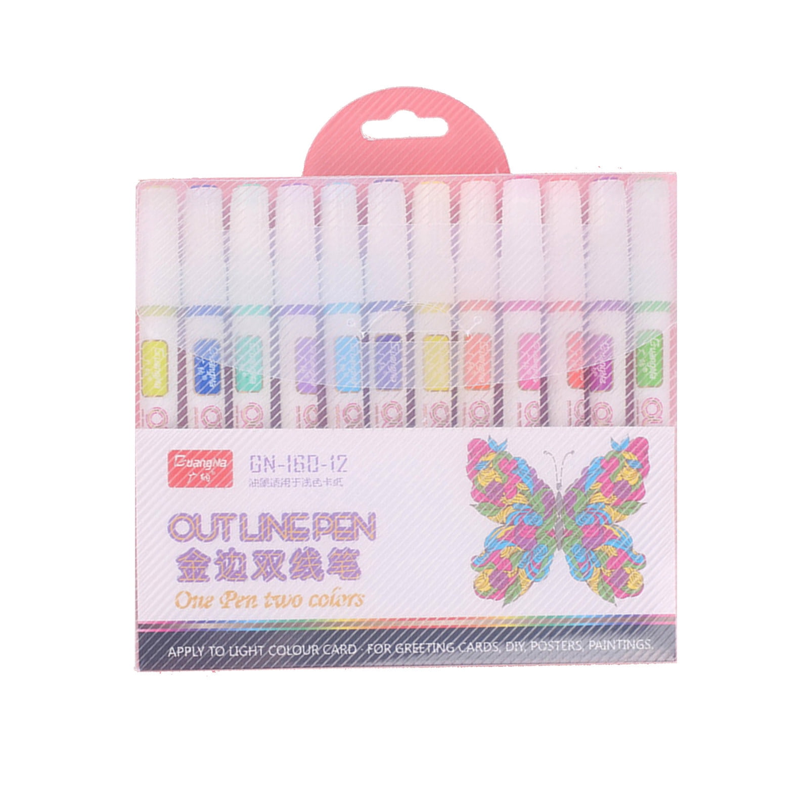 Wadada Self-Outline Markers, 12 Colors Outline Pens, Gold and Silver ...