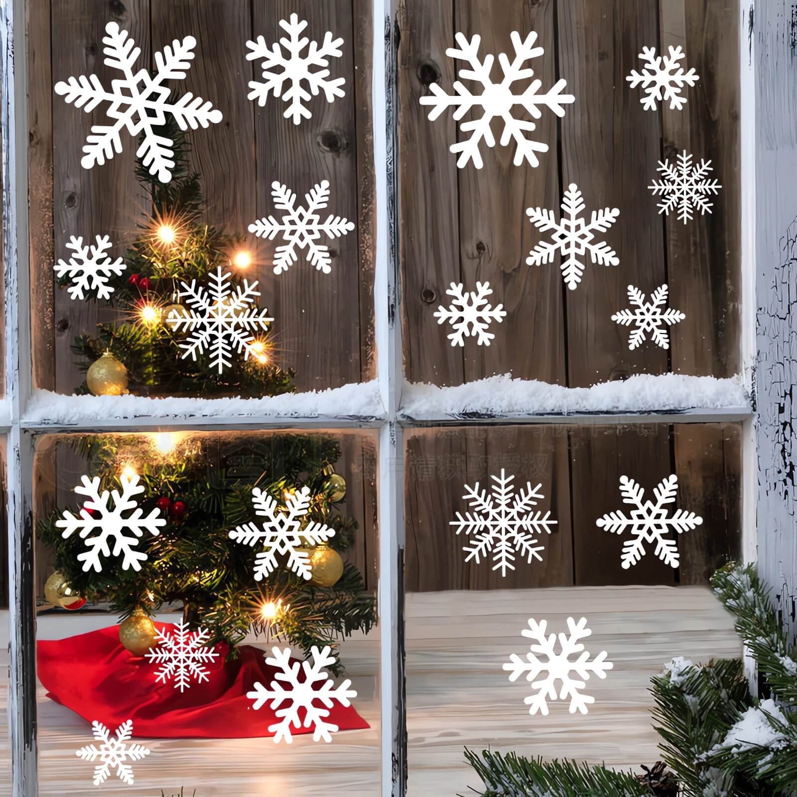 Wadada Snowflake Christmas Window Clings - Snowflake Christmas Window ...