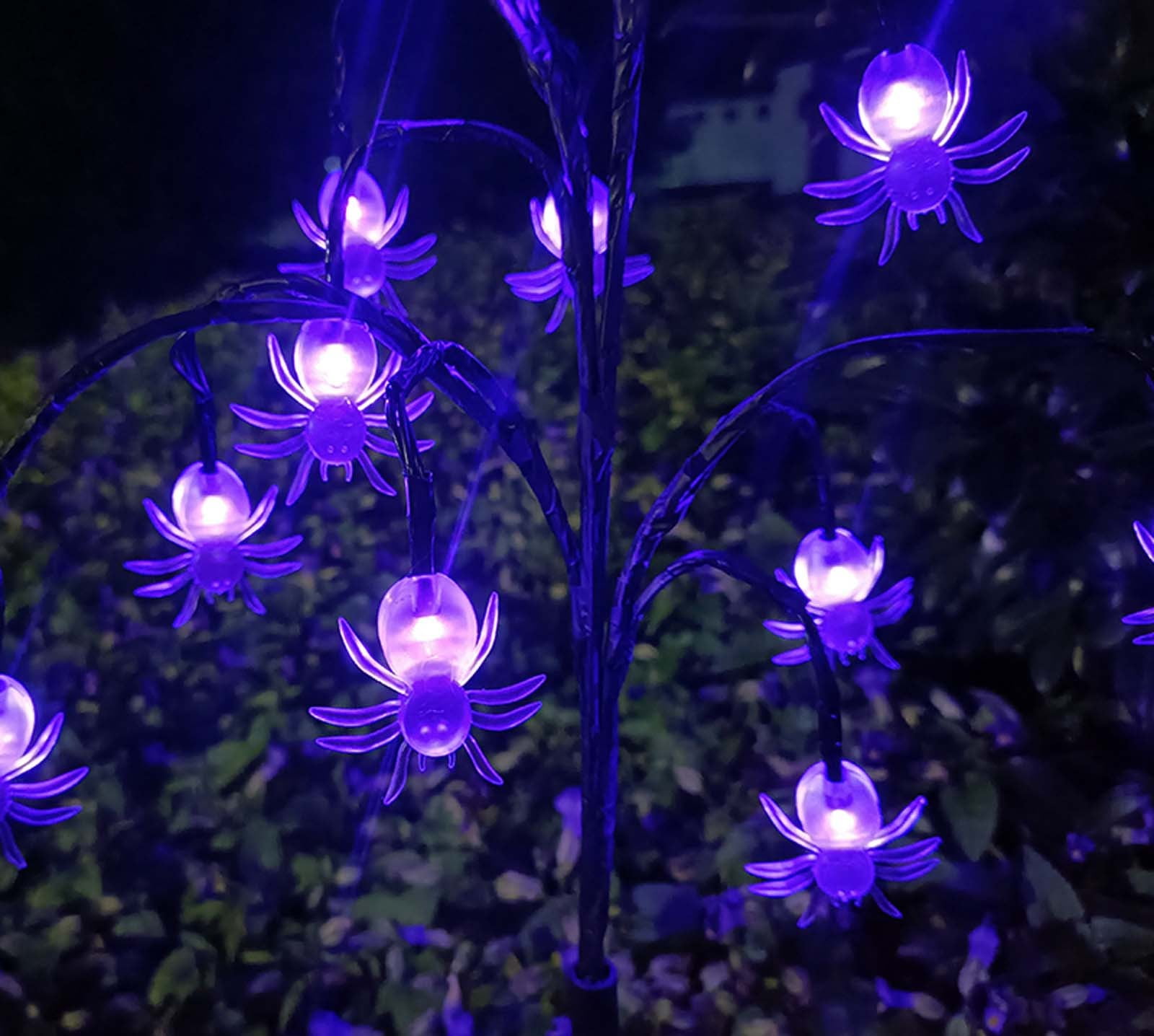 Wadada Solar Halloween Pathway Lights, Purple Spider Swaying Halloween ...
