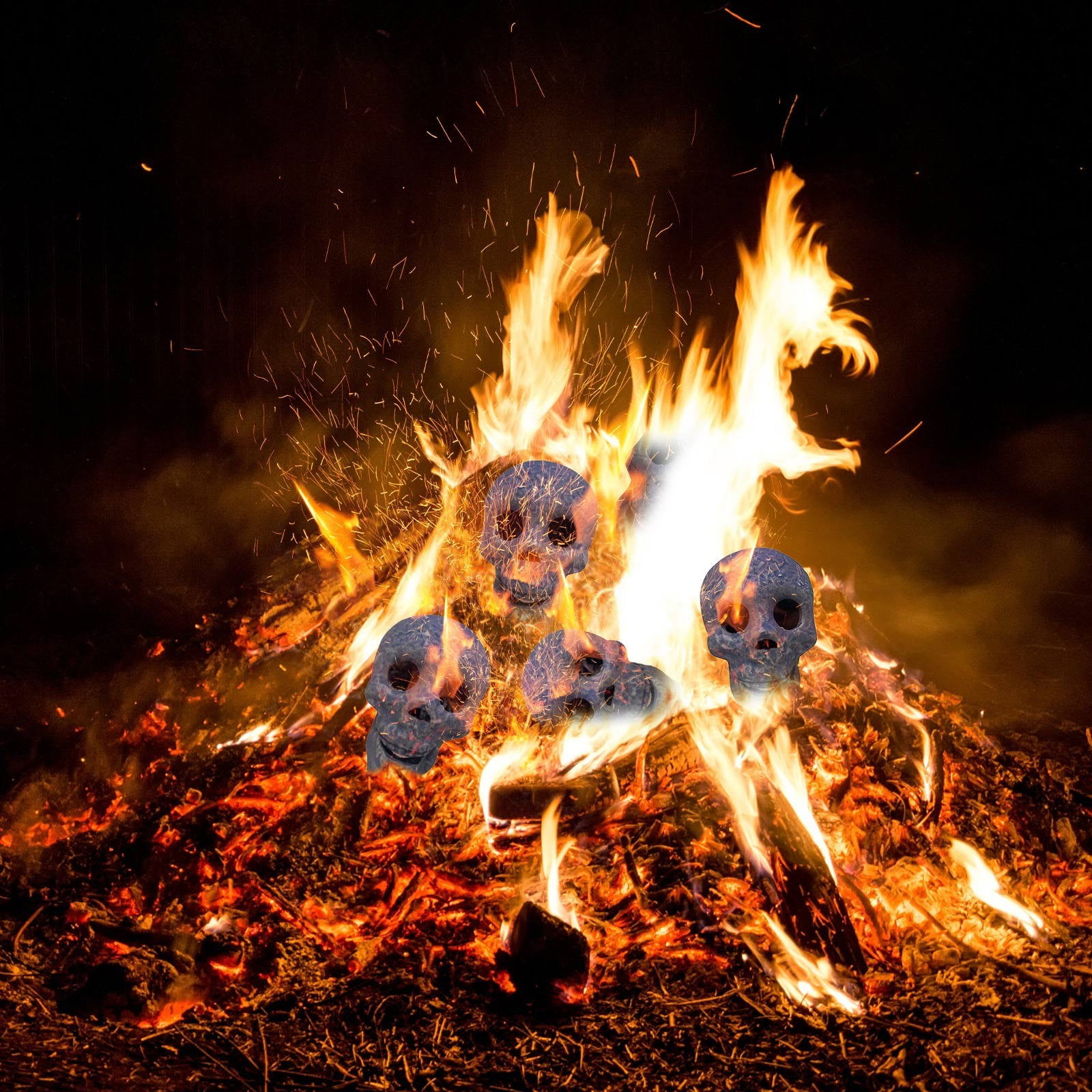 Wadada Terrifying Human Skull Fire Pit, Fireproof Imitated Human Skull ...