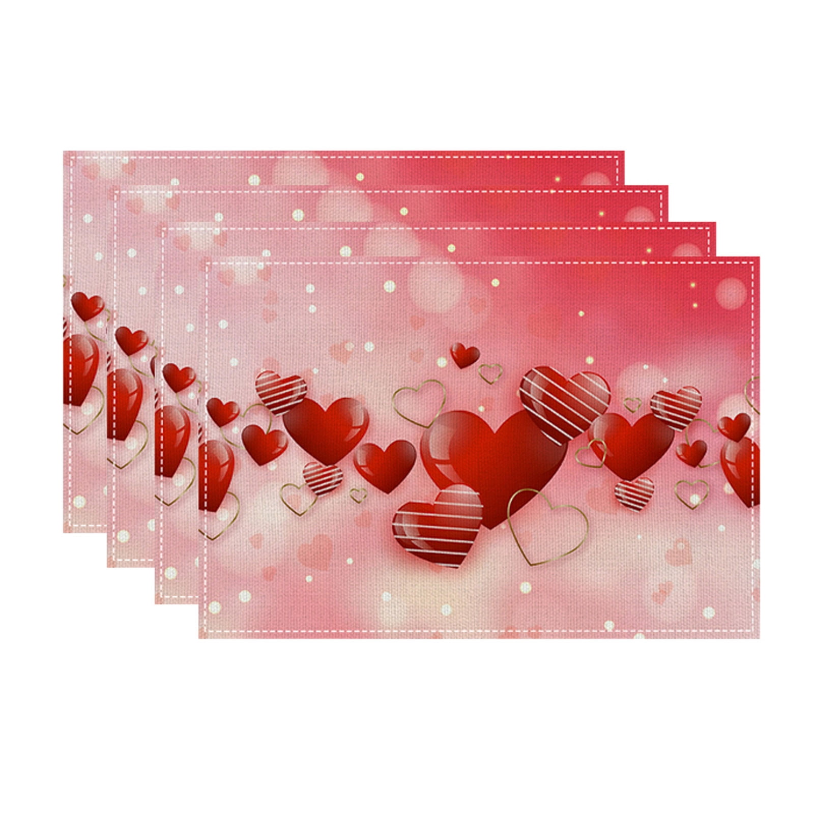 Wadada Valentine's Day Placemats, Reusable Valentines Plastic Table ...