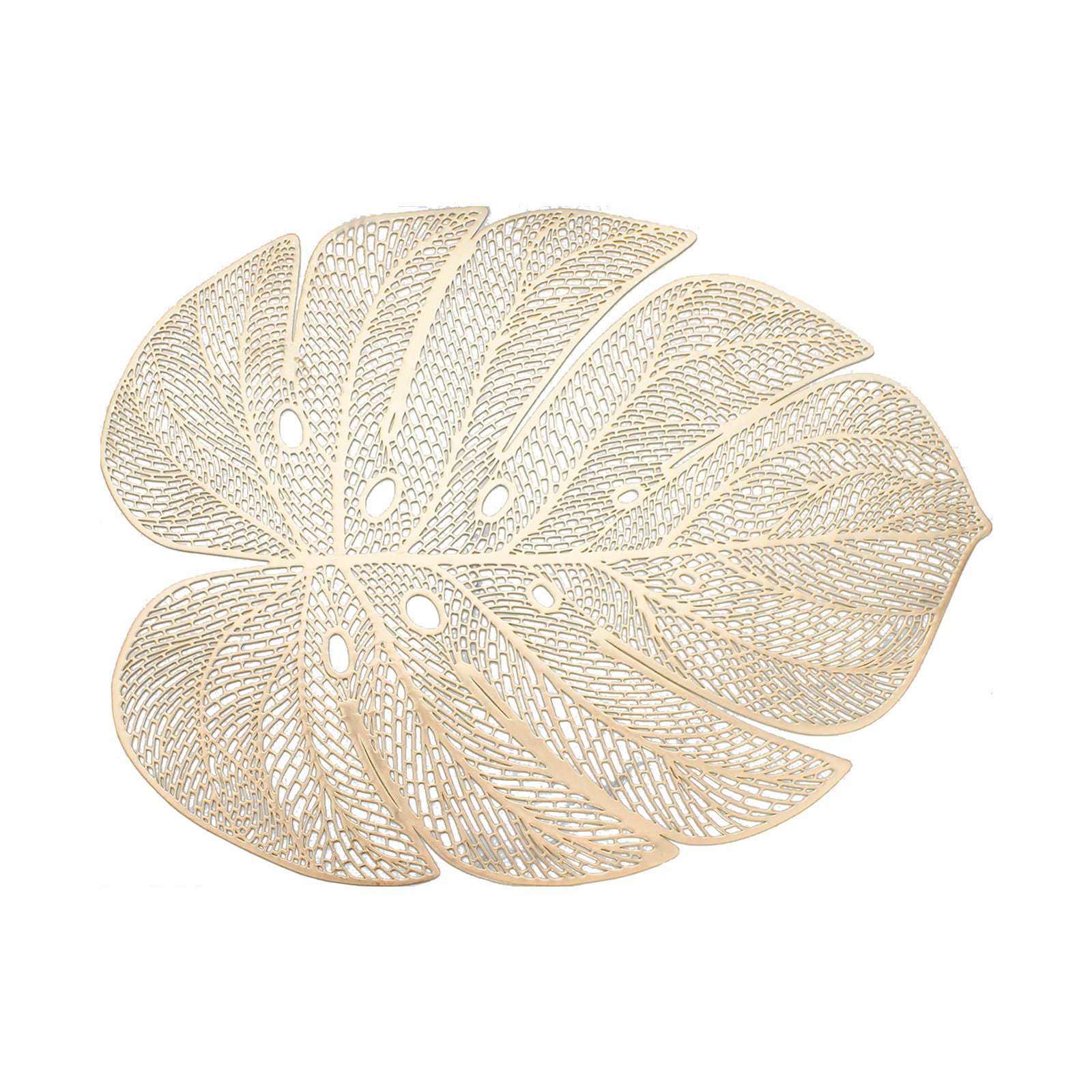 Wadada Wedding Leaf Placemats Metallic Plastic Place Mats, Pressed ...