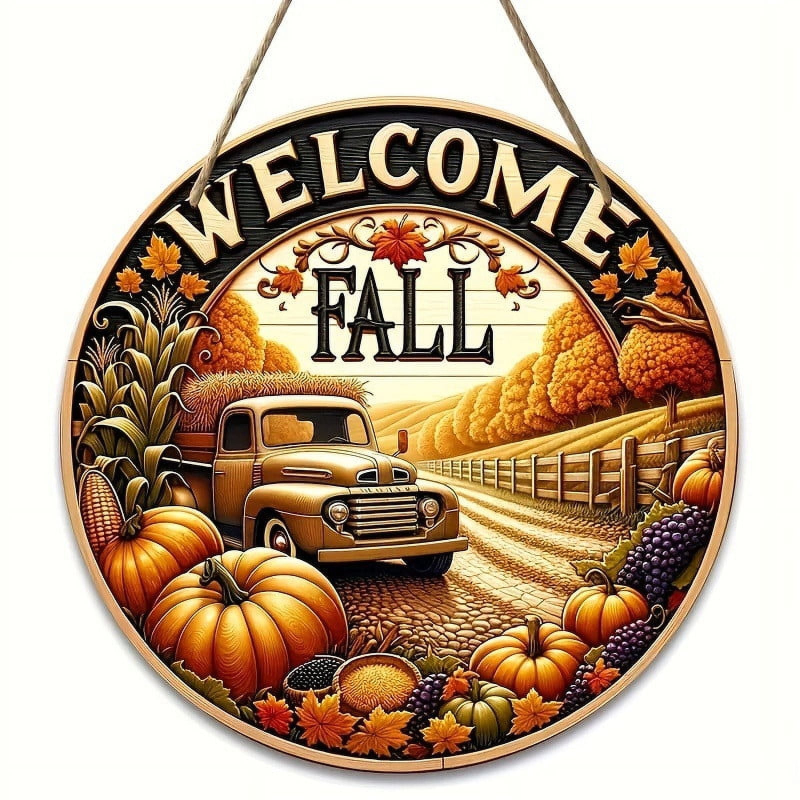 Wadada Welcome Fall Welcome Sign for Home Front Door Fall Door Decor ...