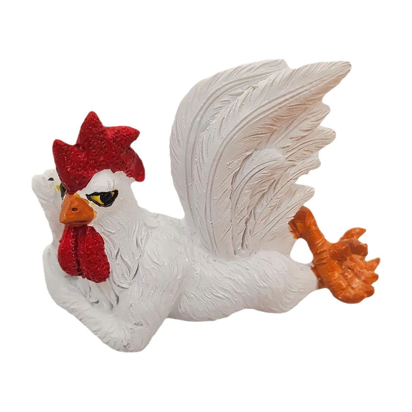 Wadada White Rooster Statue with Enchanting Posture & Long Eyelashes ...
