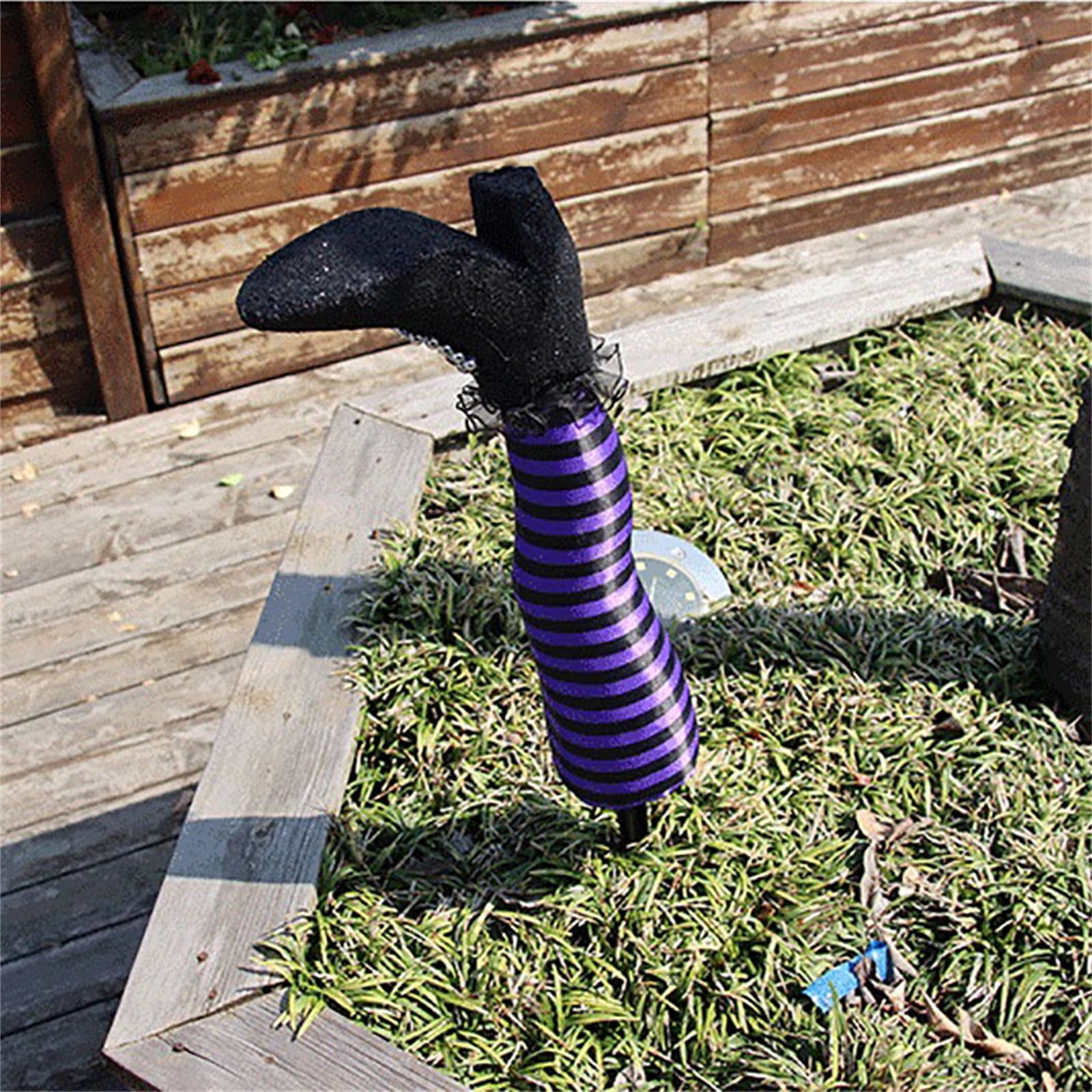 Wadada Witch Legs Yard Stakes, Halloween Upside Down Witch Legs Garden ...