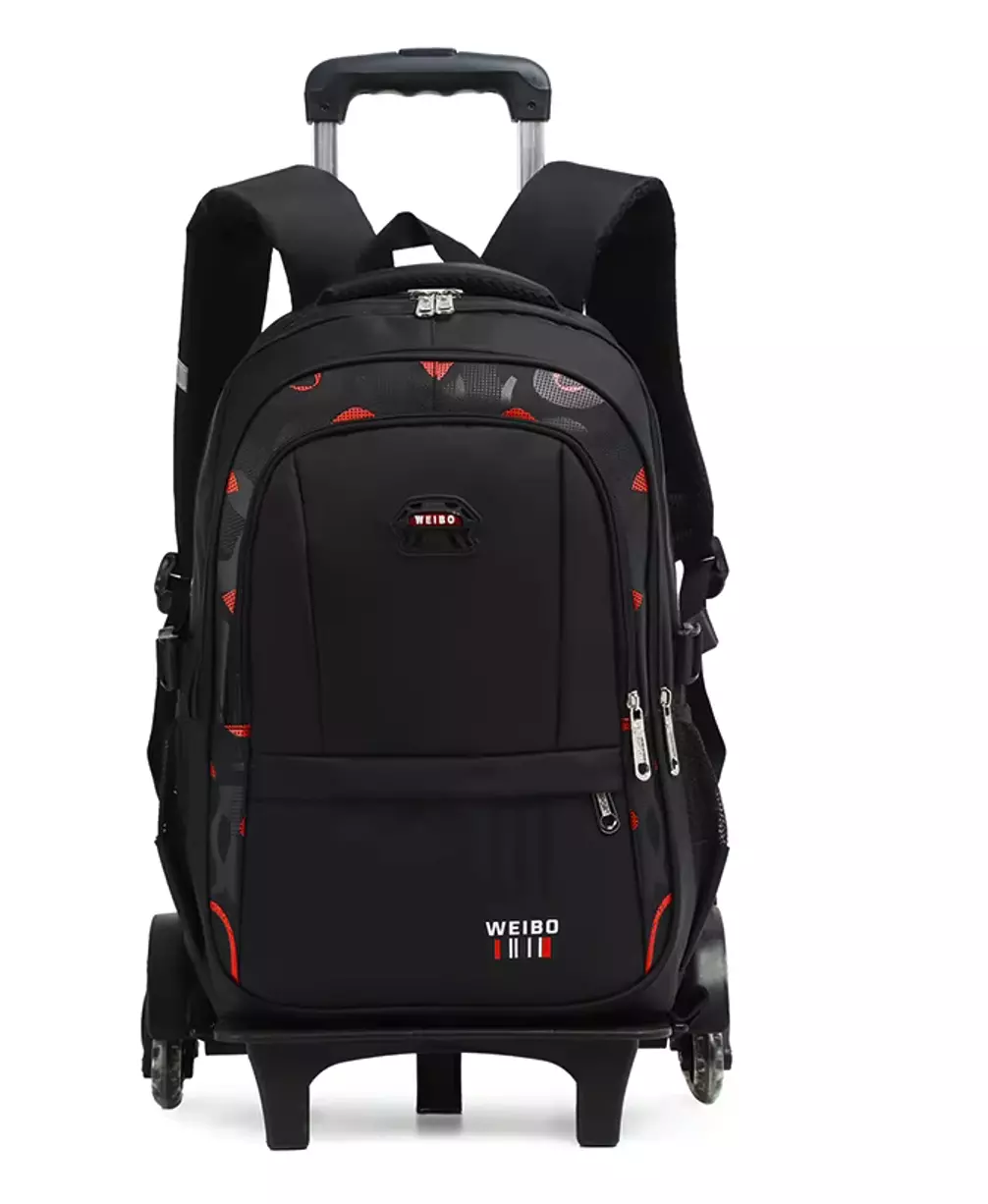 Wadan 17-inch 6-Wheels Rolling Stylish School Backpack, Shoulder ...