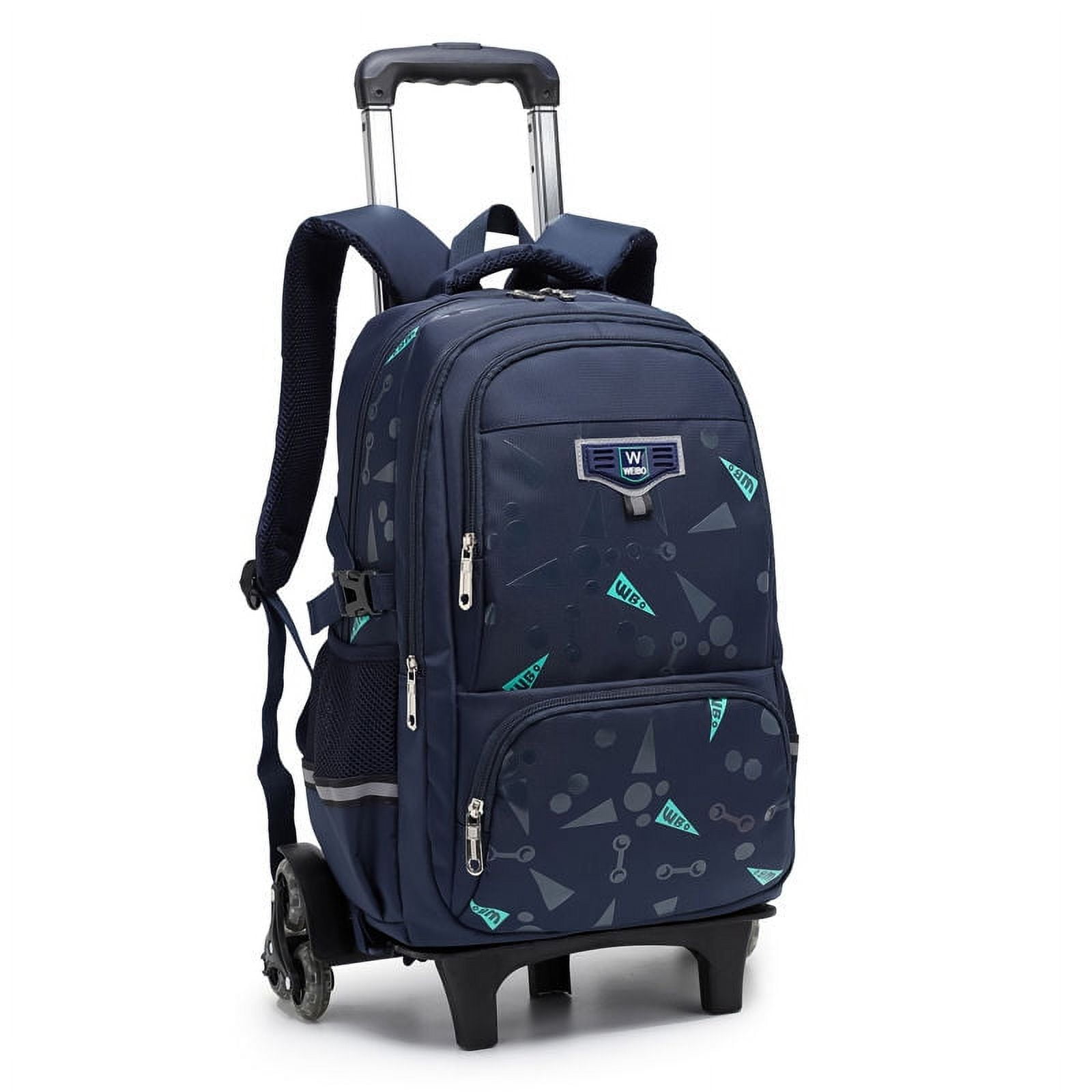 Wadan 18.50-inch 6-Wheels Rolling Stylish School Backpack, Shoulder ...