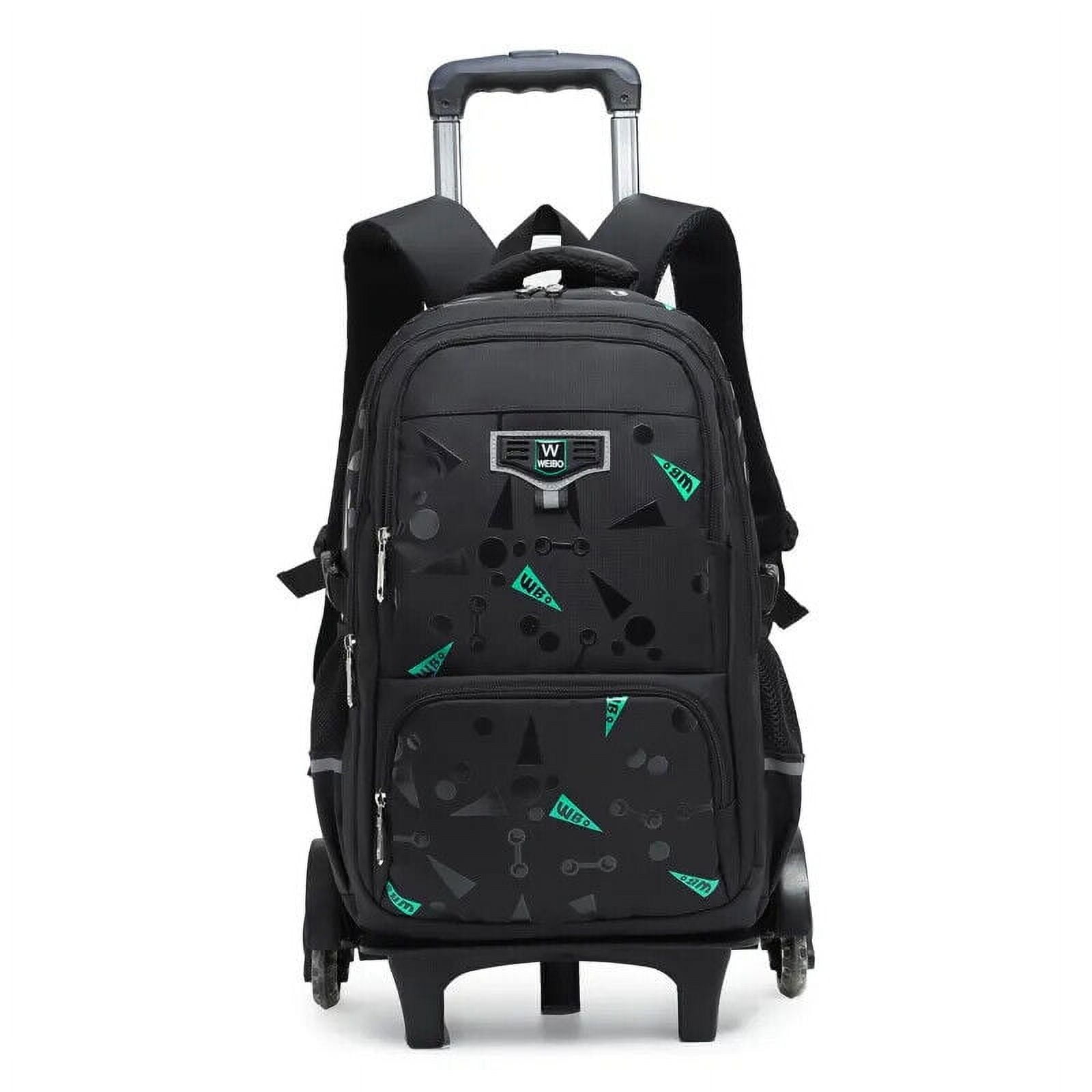 Wadan 18.50-inch 6-Wheels Rolling Stylish School Backpack, Shoulder ...