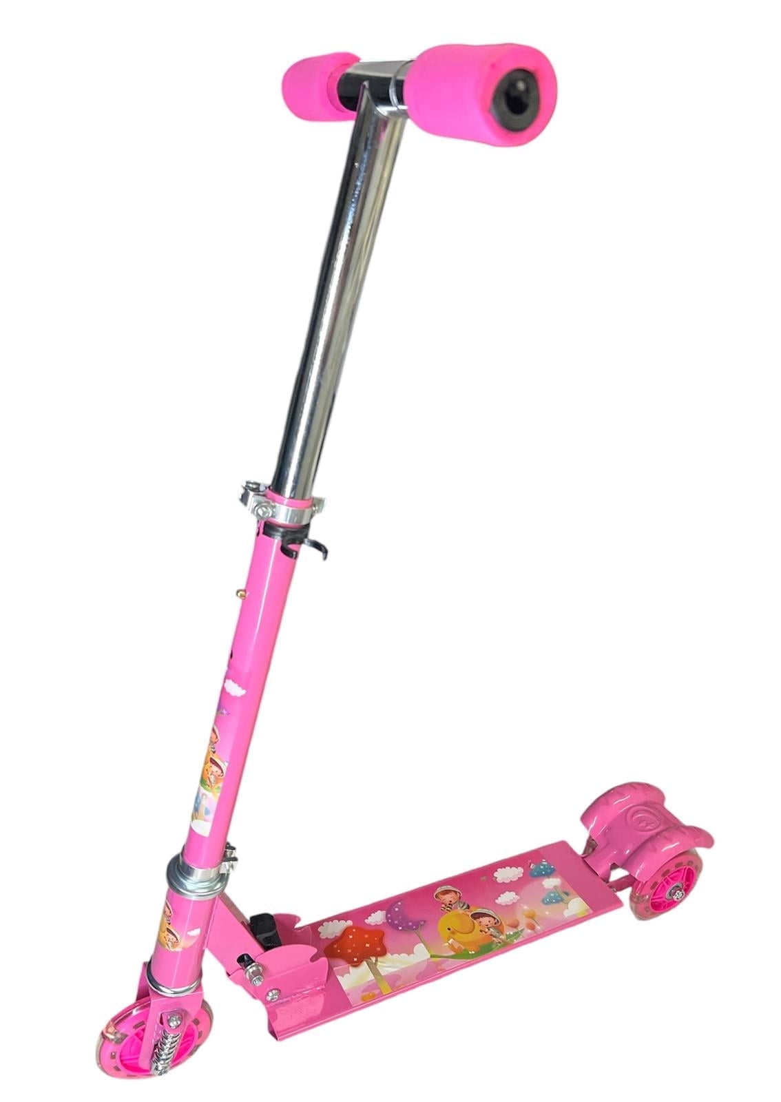Wadan 3 Wheels Foldable Steel Iron Kick Scooter equipped with LED Light ...