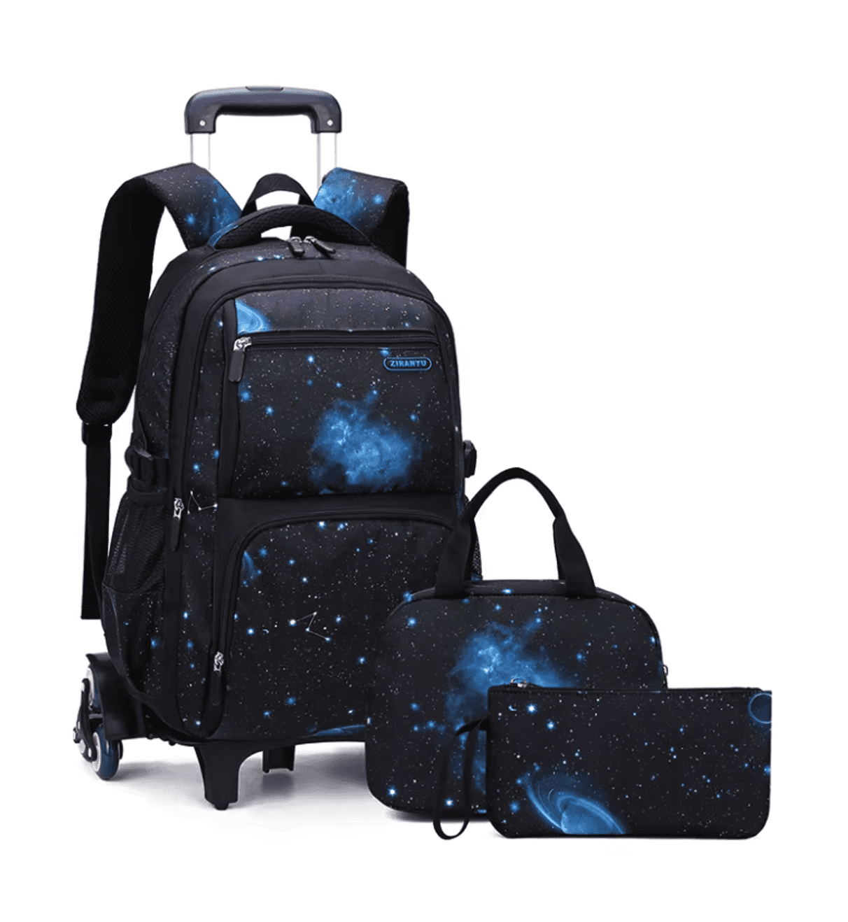 Wadan 18-inch 6-Wheels Rolling Stylish School Backpack, Shoulder ...