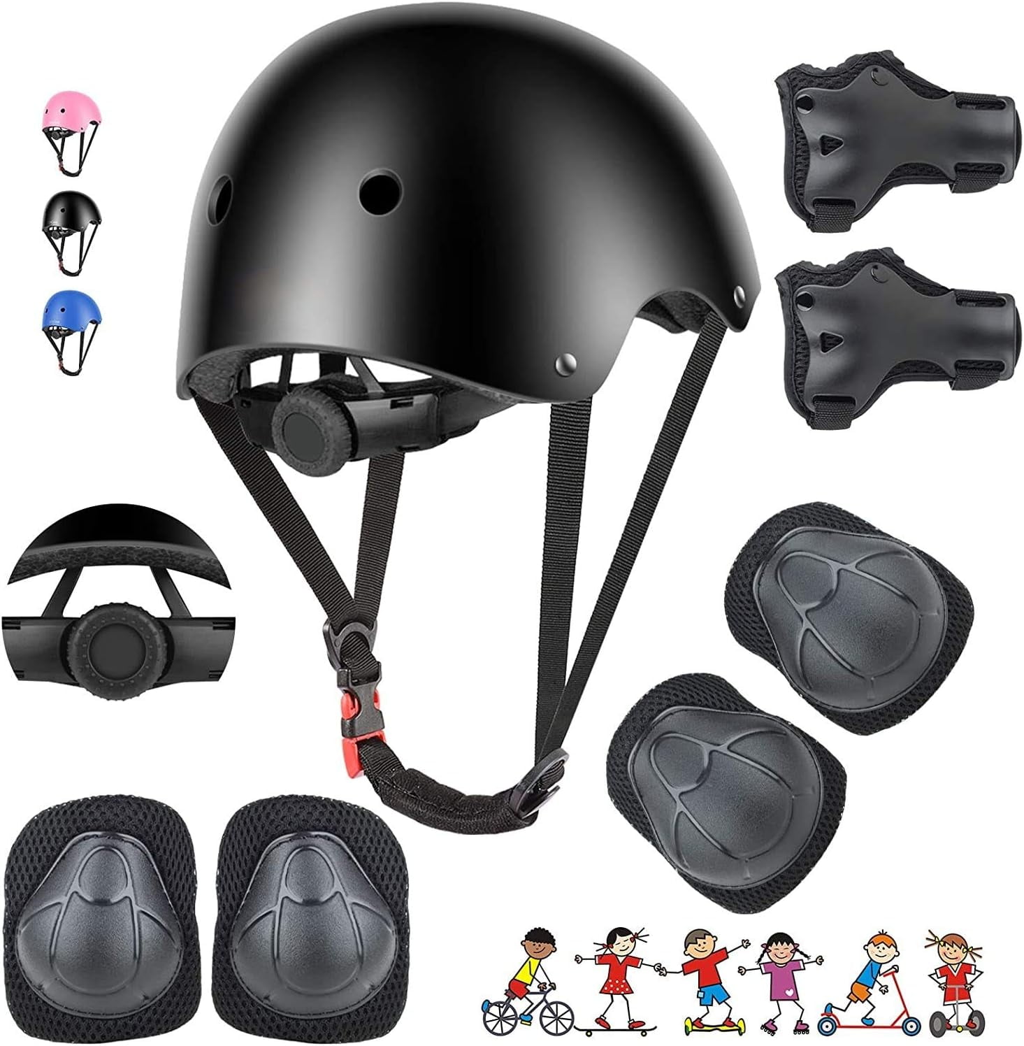 Toddler Safety Bike Helmet Set - Adjustable Protective Gear with Knee ...