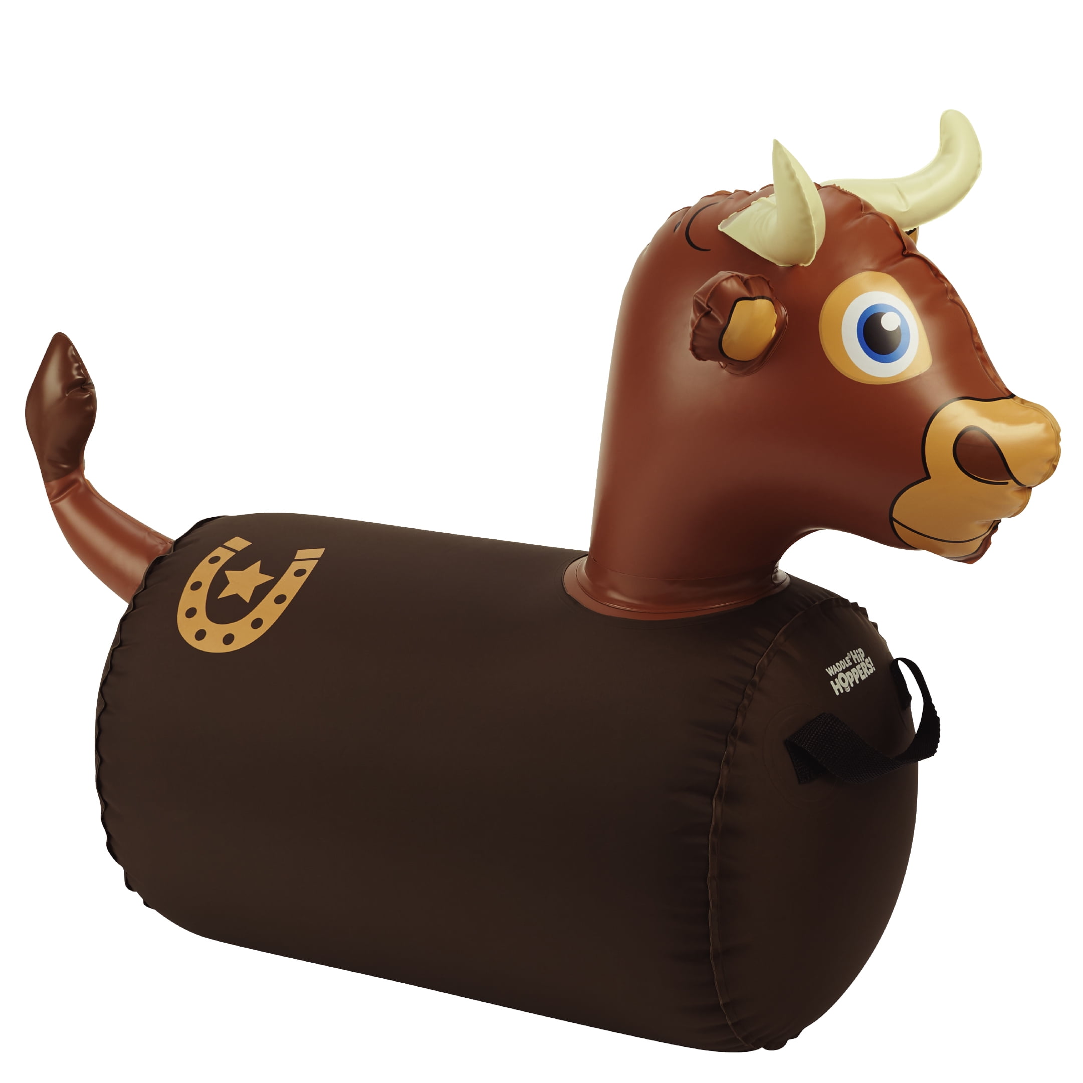 Waddle Brown Bull Hip Hopper Inflatable Hopping Animal Bouncer, 85 lbs ...
