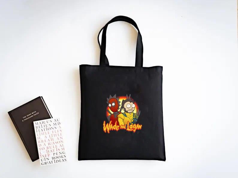 Wade And Logan Tote Bag with Deadpool Wolverine Comic Misadventure ...