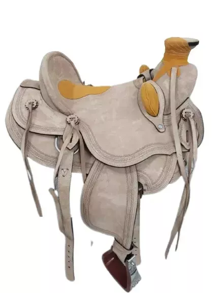 Wade Wide Tree Gullet Western Rough out Leather Horse Tack Saddle ...