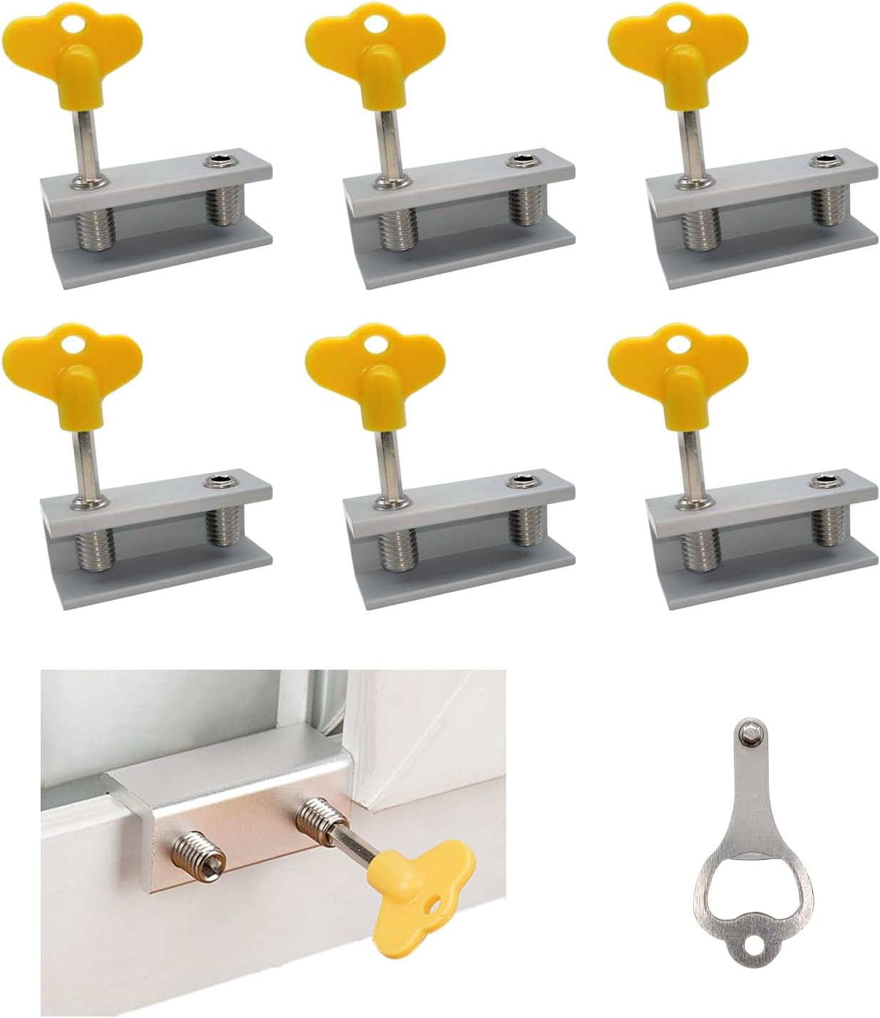WadwP Sliding Window Locks Security - 6 Sets Window Locks for Vertical ...