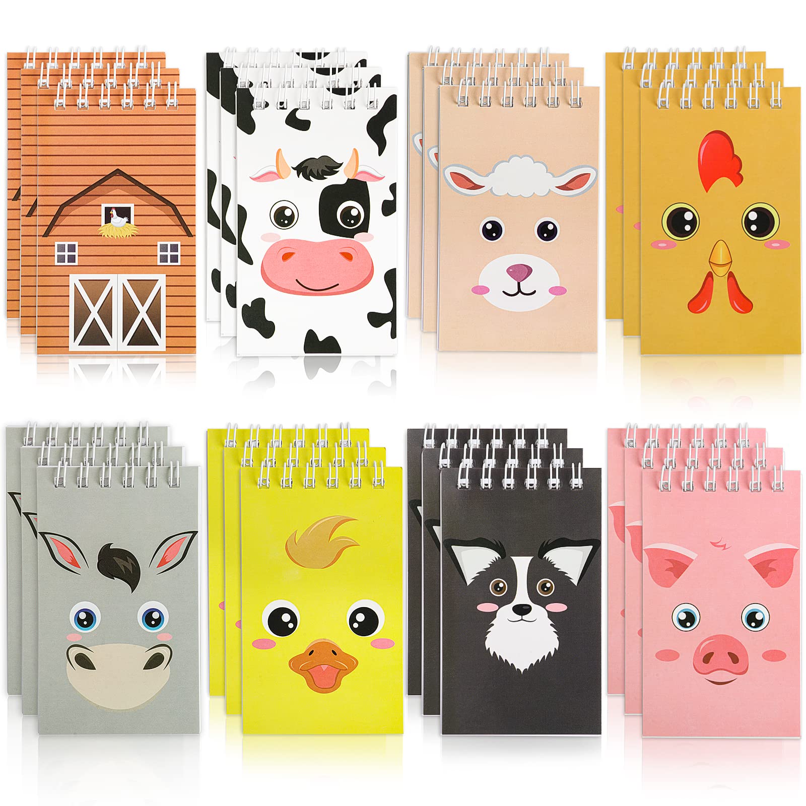 Waenerec 24 Pieces Mini YPF5 Notebooks Farm Party Favors Barnyard ...