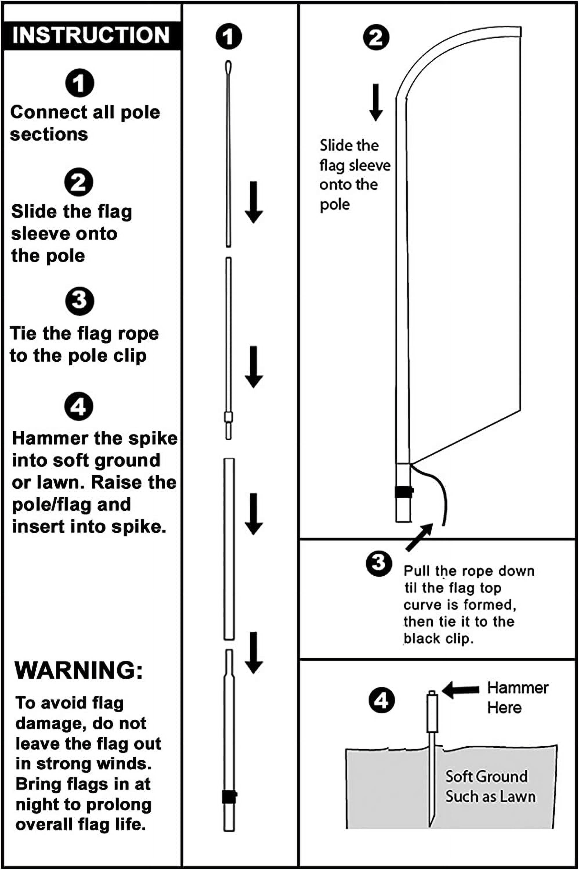 Waer - Windless Swooper Flag 15' all Large Pole Ki Banner Sign bq-h ...