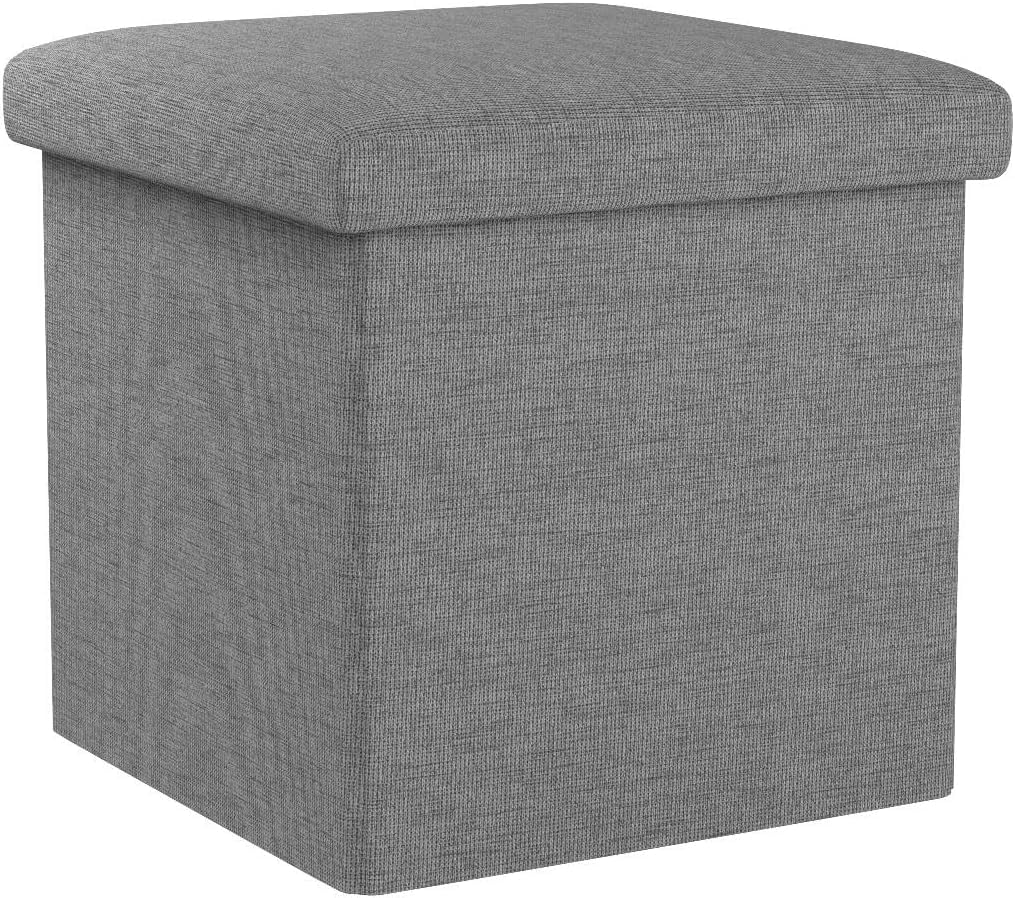 Wafeeq Folding Storage Ottoman Stool and Foot Rest Cube Box with Memory ...