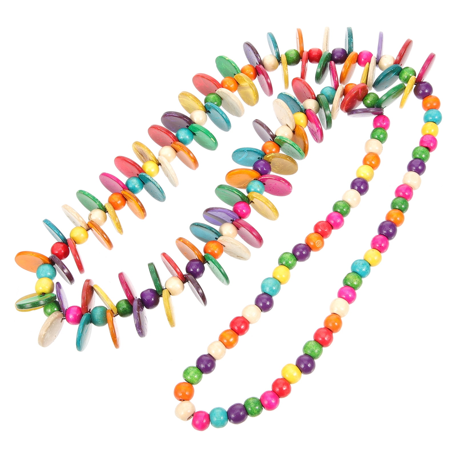 Wafer Necklace Colorful Beaded Bohemian Women Necklaces Long Coconut ...