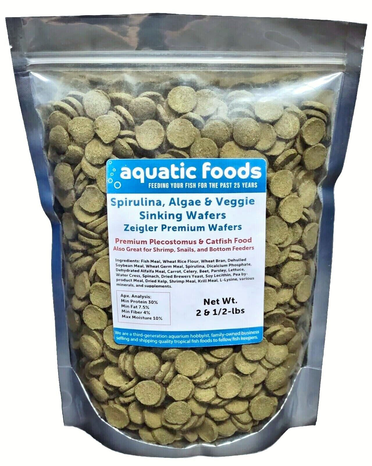 Wafers of Spirulina, Algae, Veggies, 3/4" Sinking Wafers for Bottom ...