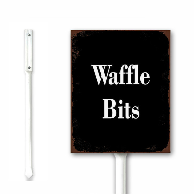 Waffle Bits Black Yard Sign With Stake, Rustic Lawn & Garden Sign 7 x 8 ...