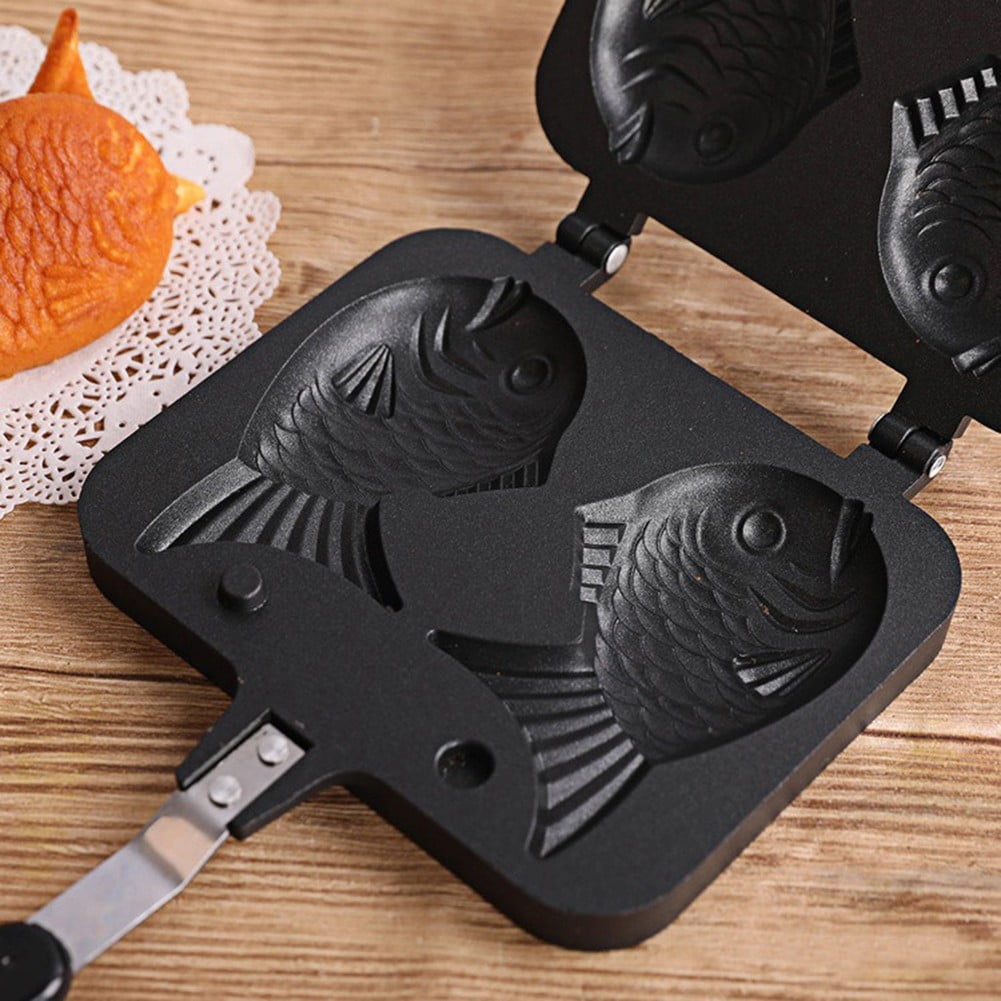 Waffle Cake Maker Pan Double Fish Shaped Taiyaki Pancake Double Pan Hot ...