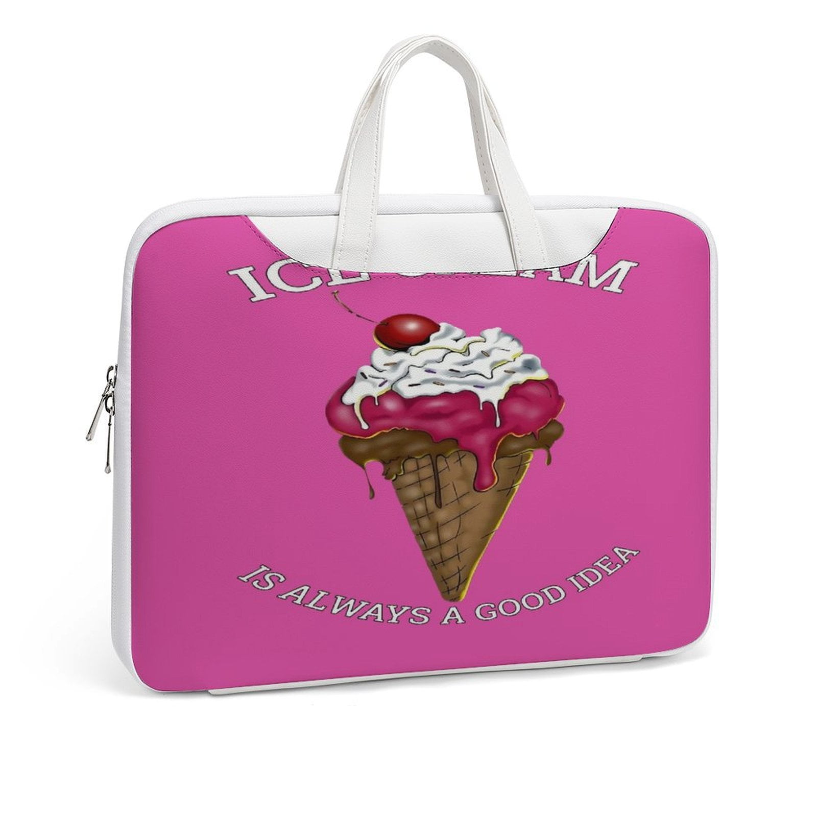 Waffle Cone Ice Cream Is Always A Good Idea PU Leather Laptop Bag Women ...