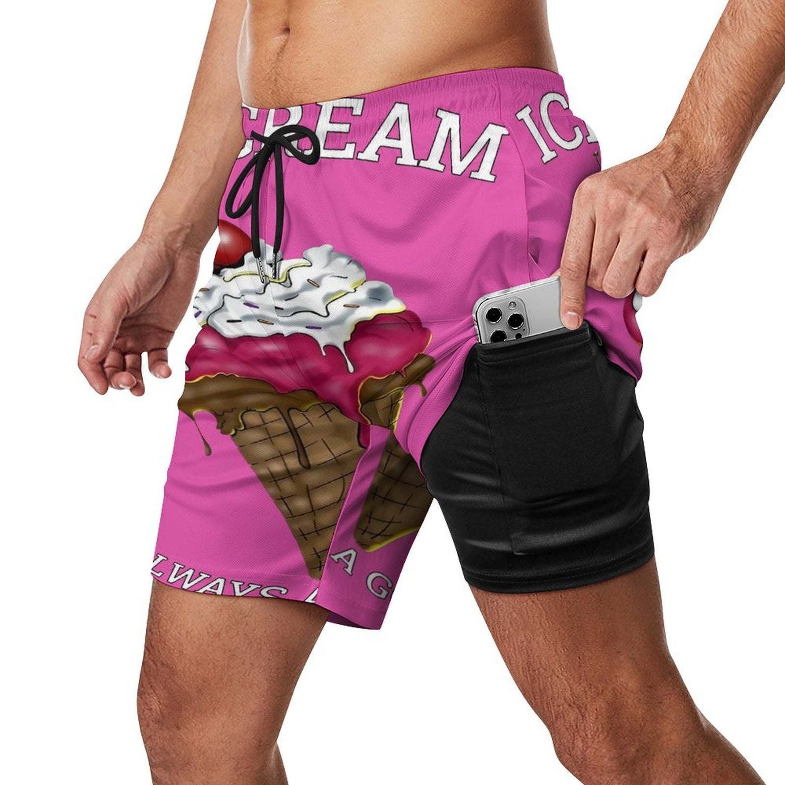 Waffle Cone Ice Cream Is Always A Good Idea Quick Dry Swimming Shorts ...