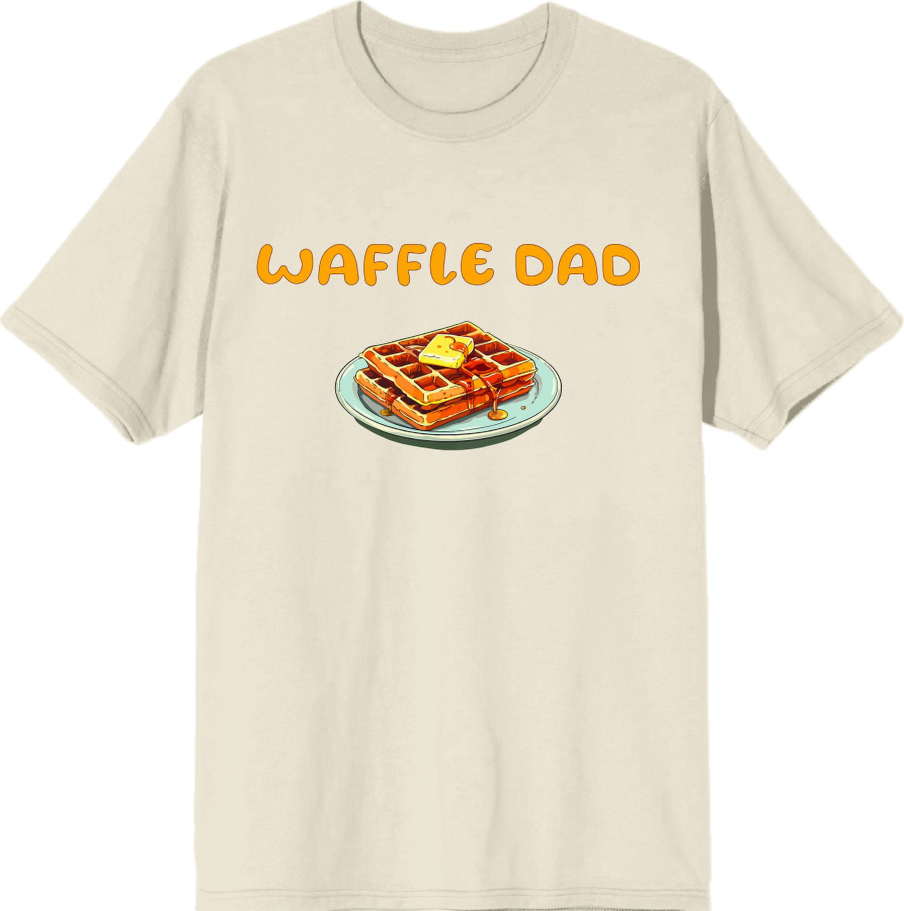 Waffle Dad Dad Jokes for Father's Day Men's Natural Crew Neck Short ...