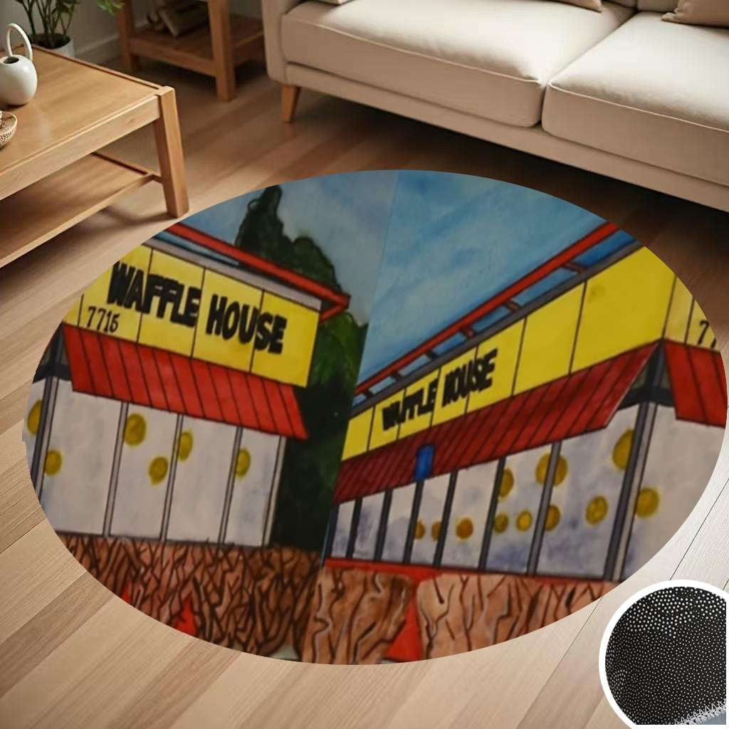 Waffle House Round Carpet Living Room Bedroom Home Decoration Coffee ...
