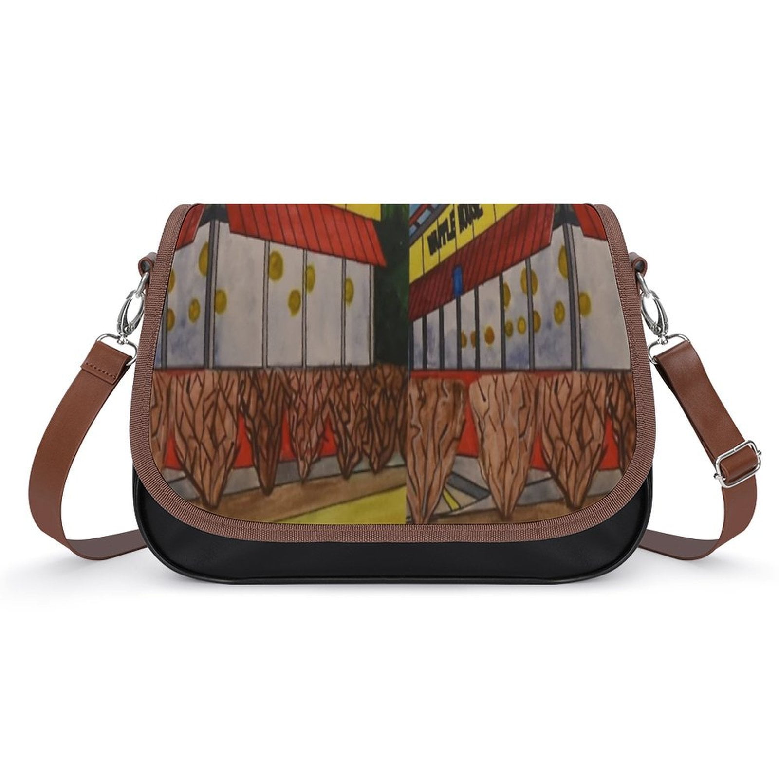 Waffle House Vintage Crossbody Bag for Women Medium Leather Hobo Bags ...