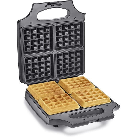 Waffle Iron - 4 Square Waffle Maker, Non-stick Extra Large Plates for ...