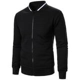 Waffle Jackets for Men Casual Fashion Zip Up Long Sleeve Varsity Bomber ...