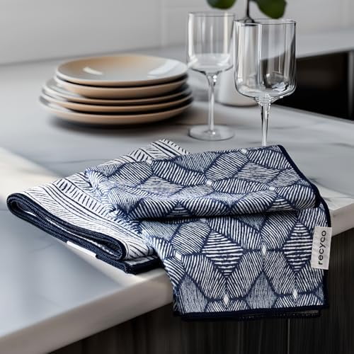 Waffle Kitchen Towel Set of 2 - Quick Dry Microfiber Sustainable Dish ...