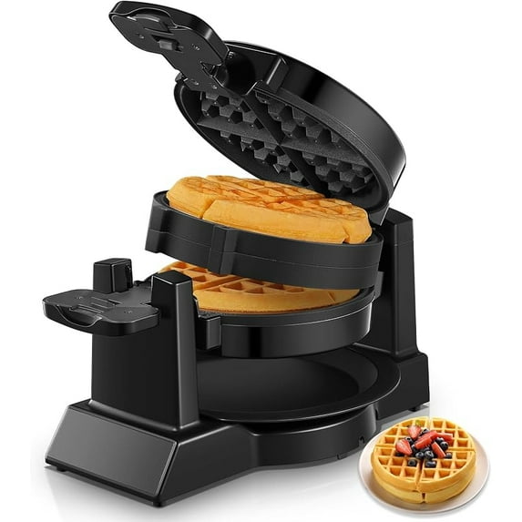 Waffle Maker, 1400W Double Belgian Waffle Iron 180 ° Flip, 8 Slices in ...