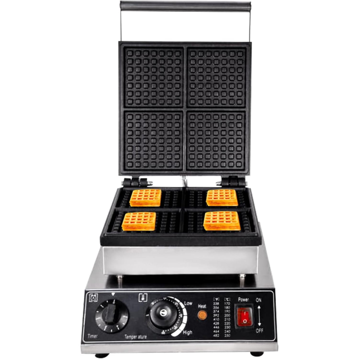 Waffle Maker, 1750W 50-300℃ Commercial Electric Machine Nonstick Waffle ...