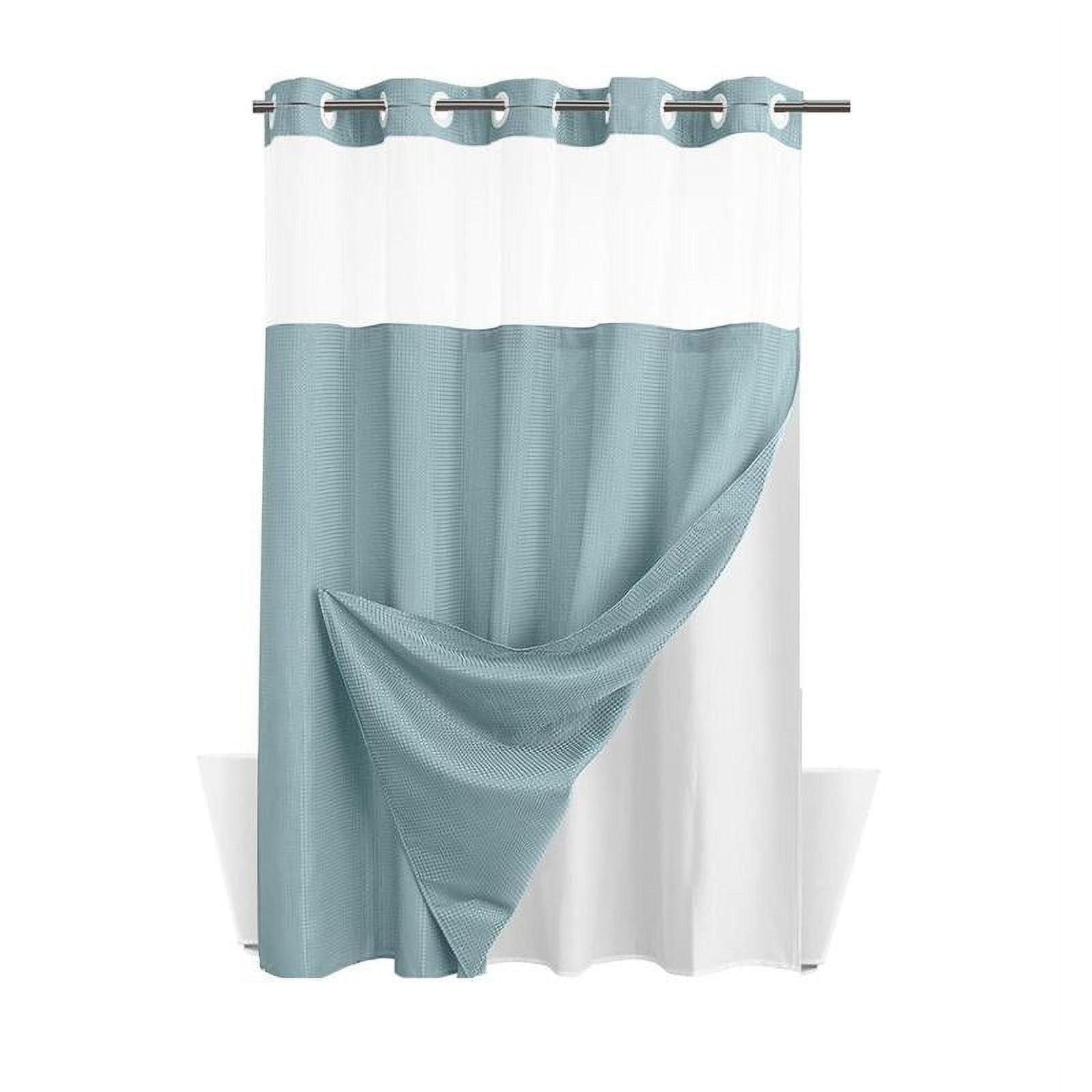 Waffle Pattern Shower Curtain, 1 Count Double Layer Waterproof Bathroom ...