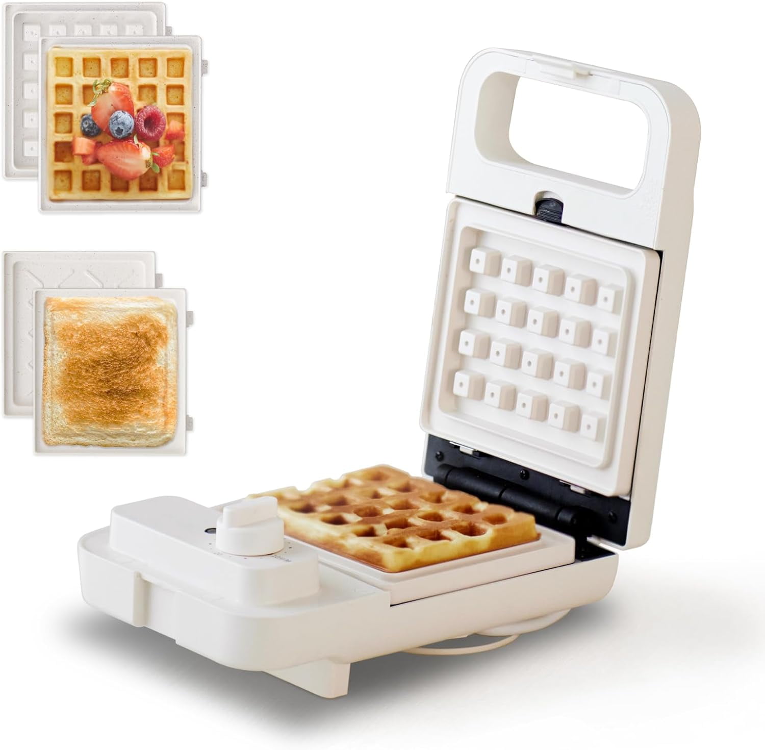 Waffle Sandwich Maker 2 in 1 Grill, Compact Waffle Makers with ...