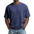 Waffle Short Sleeve T Shirt for Men Summer Muscle Slim Fitted Crewneck ...