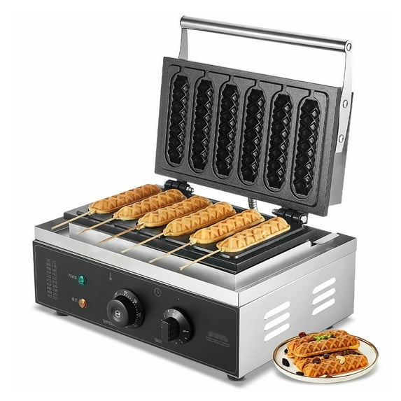 Waffle Stick Maker, 6 Waffle Baker Machine - 1500W Non-Stick Stainless ...