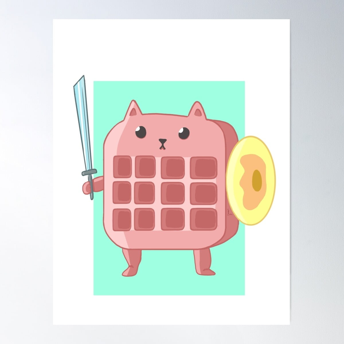 Waffle Warrior Poster Wall Art, Modern Wall Decor For Living Room ...