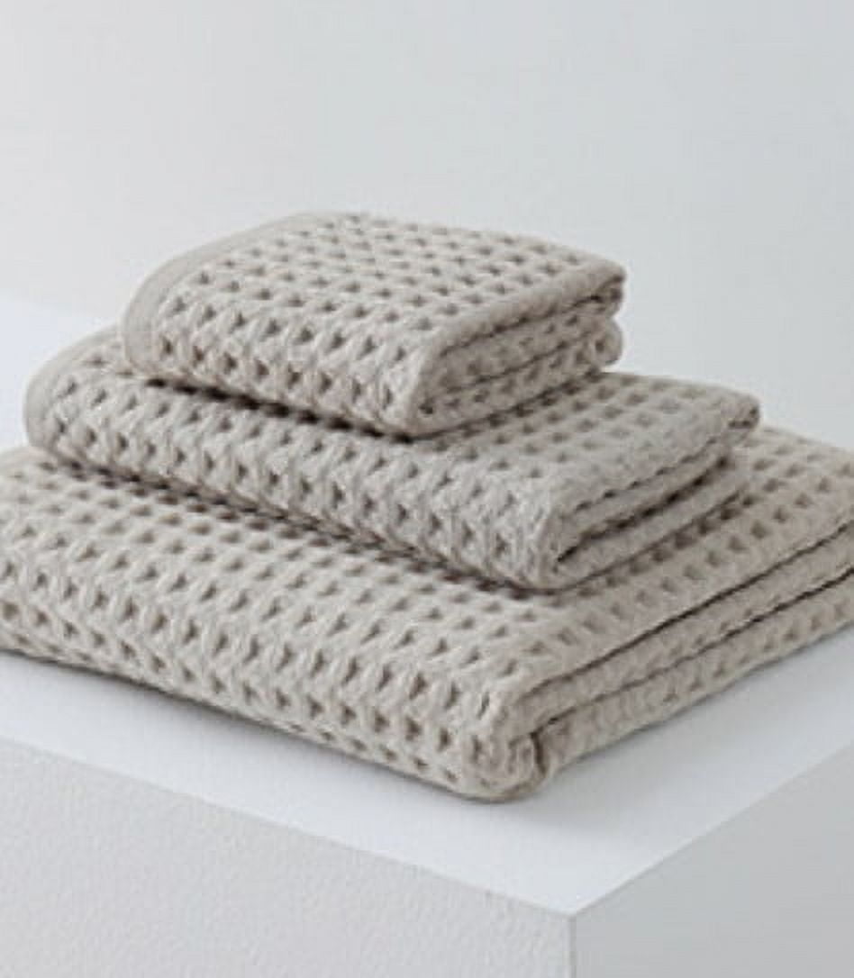 Waffle Weave 100% Cotton Bath Towel Set Towels 3-Piece Absorbent And ...
