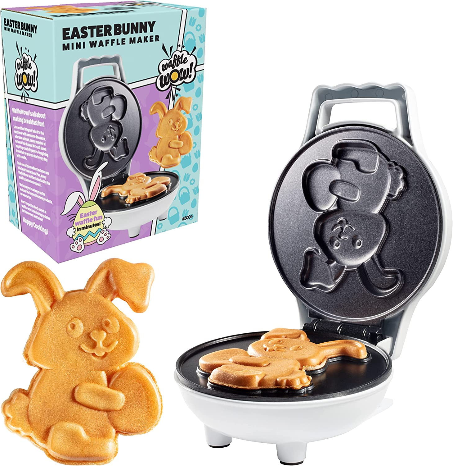 Easter Bunny Electric Mini Waffle Maker - 4 Inch Nonstick Cooker for ...