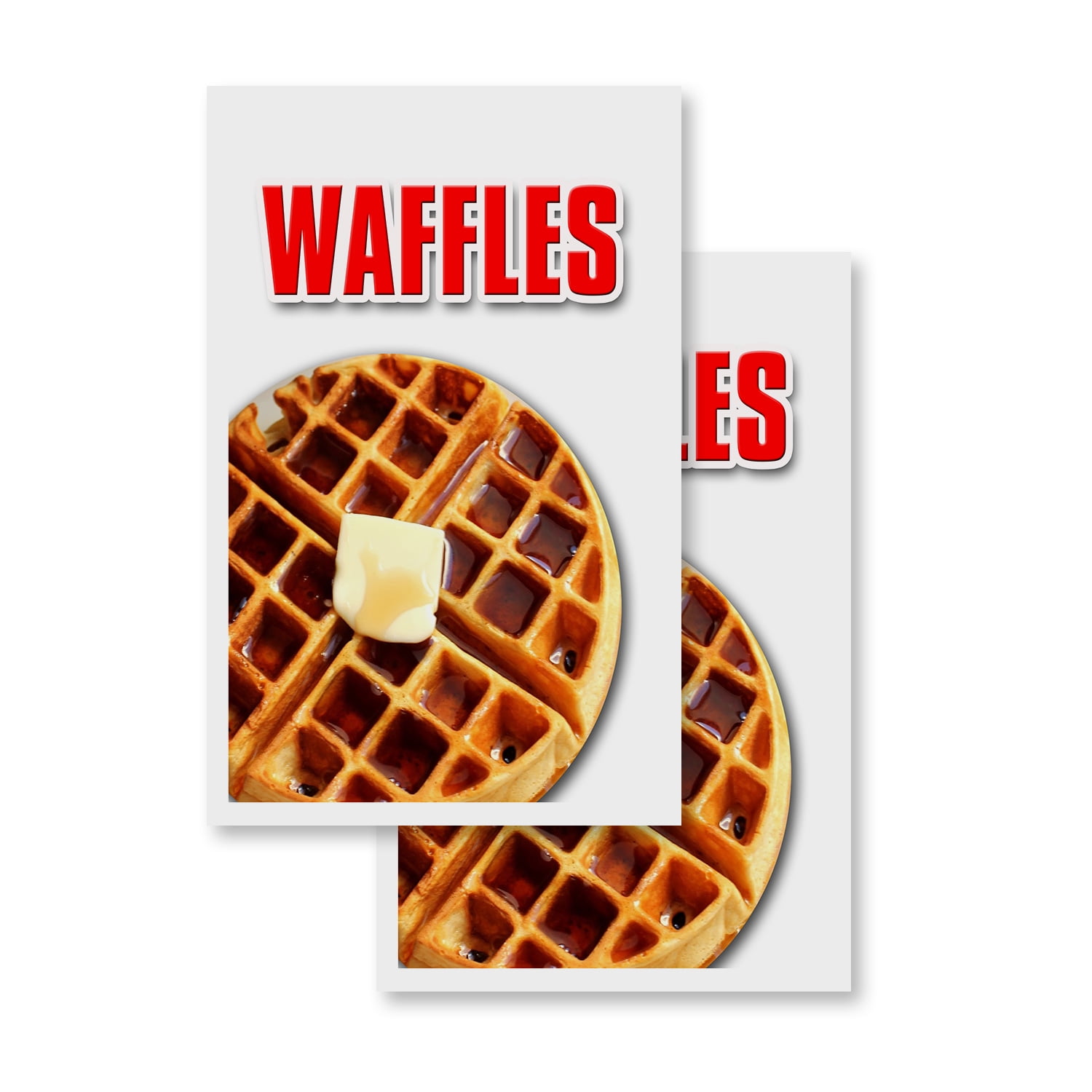 Waffles (2-PACK) 24" x 36" Vinyl Decals | Sign Insert Peel & Stick ...