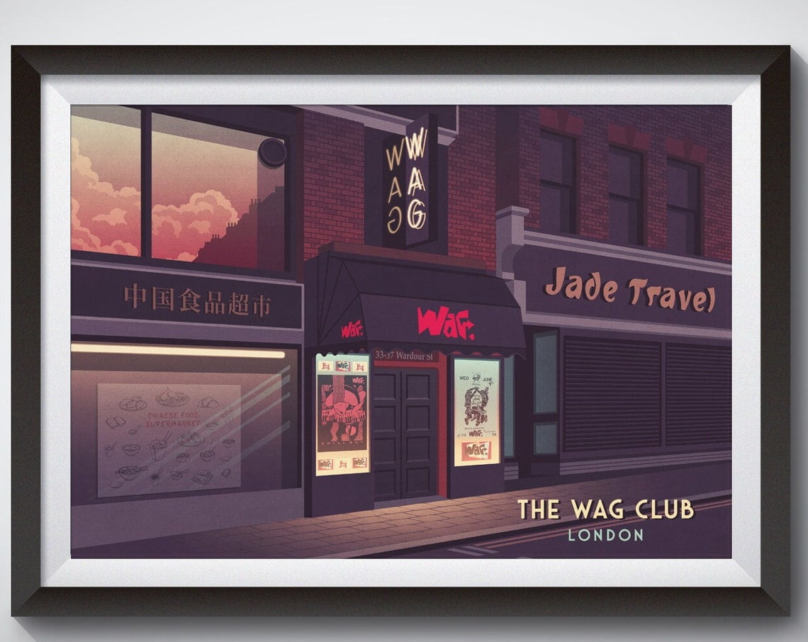 The Wag Club London Poster, Nightclub Art, 80S Music, Wardour Street ...