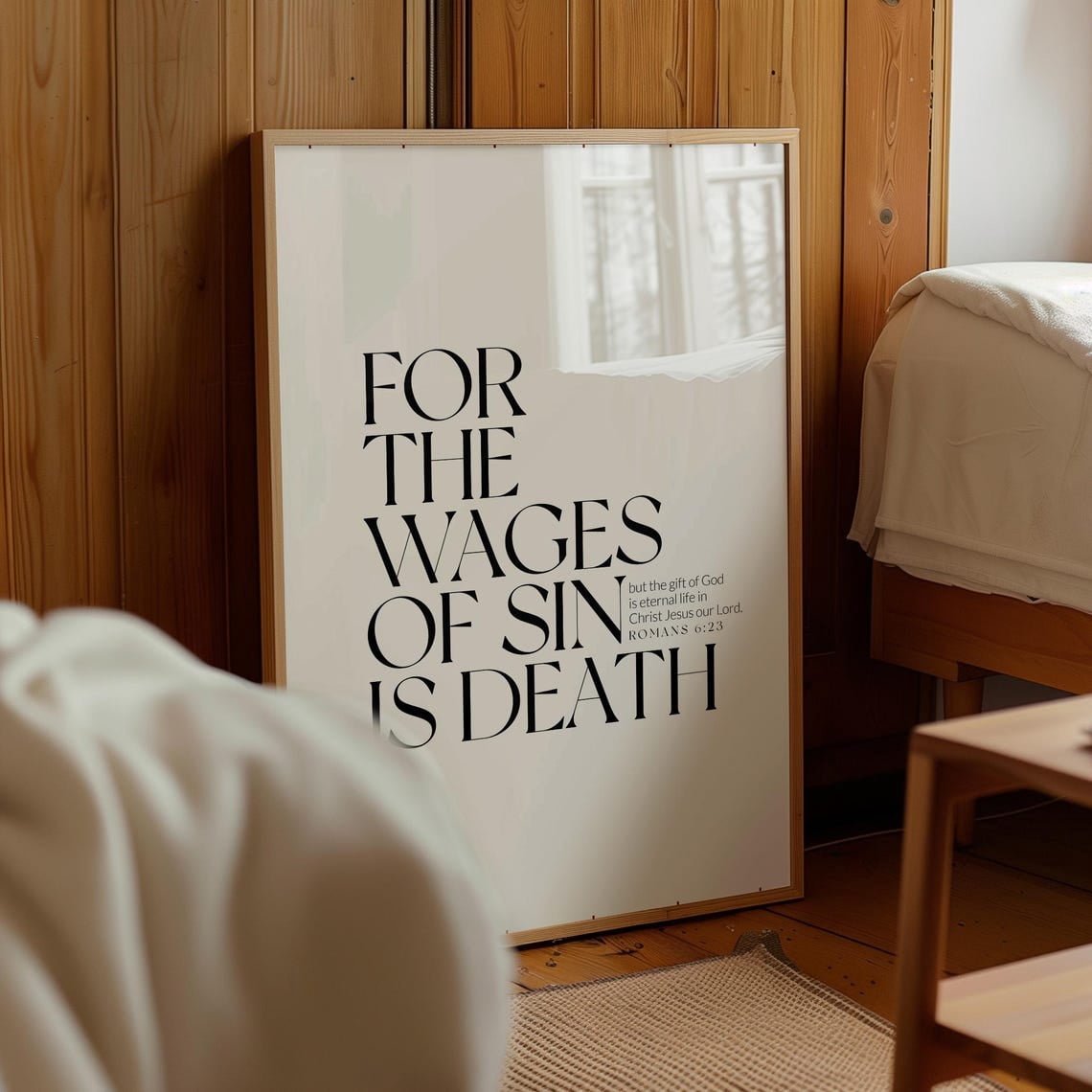 For The Wages Of Sin Is Death Romans 6:23 Printable, Bible Verse Wall ...