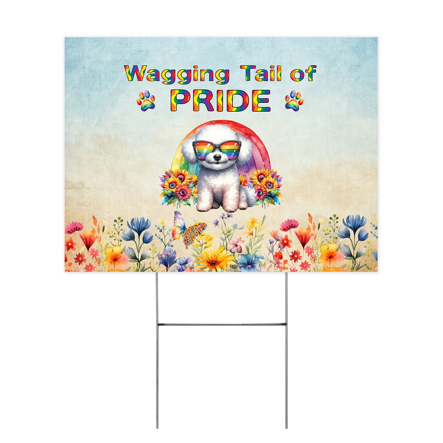 Wagging Tail Bichon Frise Celebrates Rainbow Pride Month LGBT LGBTQ+ ...